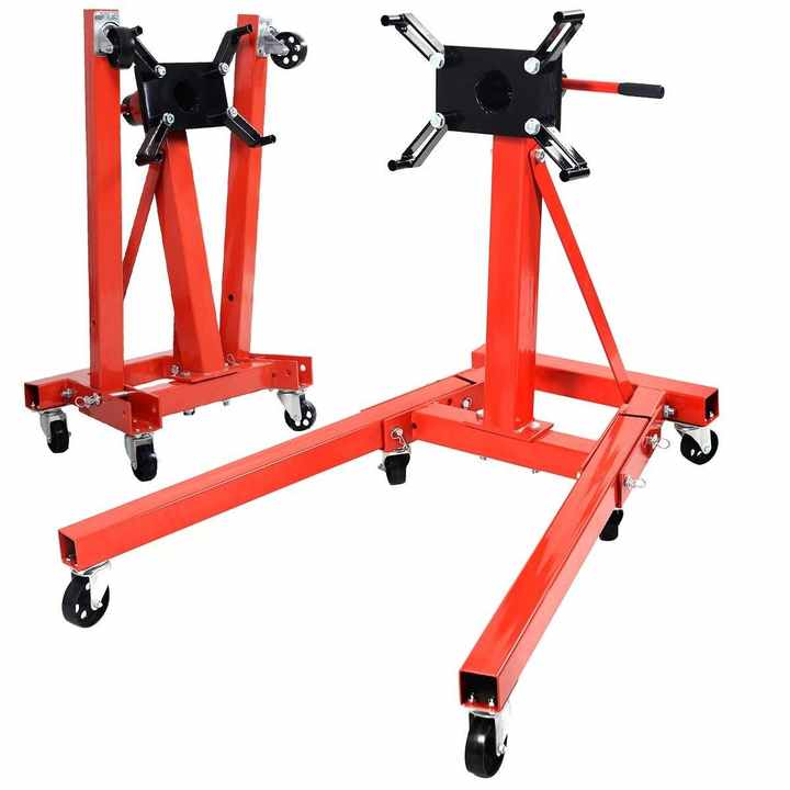 2000LBS Steel Folding Truck & Car Engine Repair Stand with Vehicle Tool ...