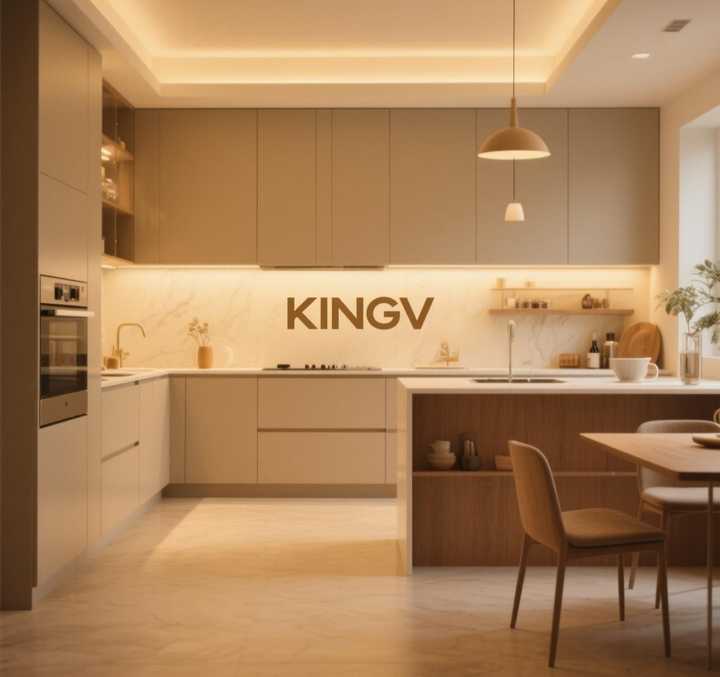 KINGV Modern Minimalist Open Shelving Kitchen| Alibaba.com