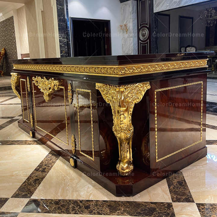 Royal Office Furniture Luxury Classic Carving Wooden Computer Desk ...