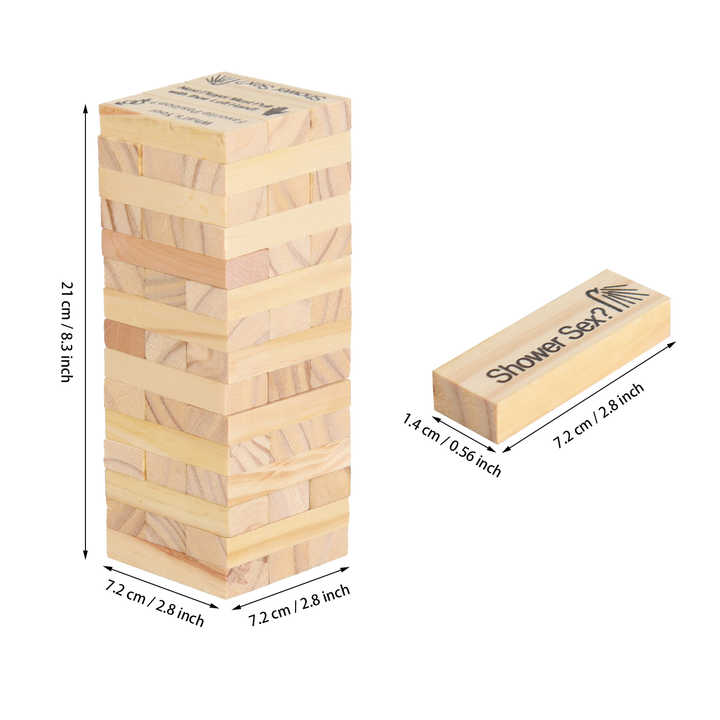 Valentine Tumbling Tower - Stacking Blocks Game for Couples