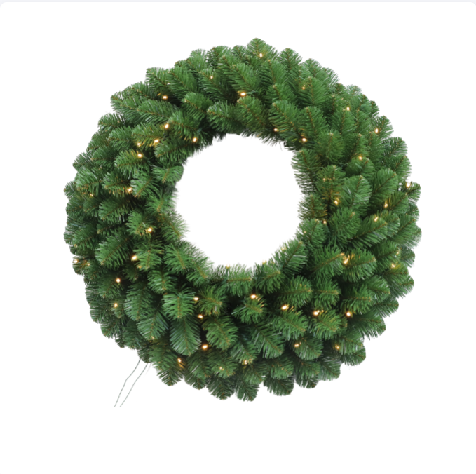 2026 Fireproof 150CM Prelit Warm LED Christmas Large Wreath Holiday ...