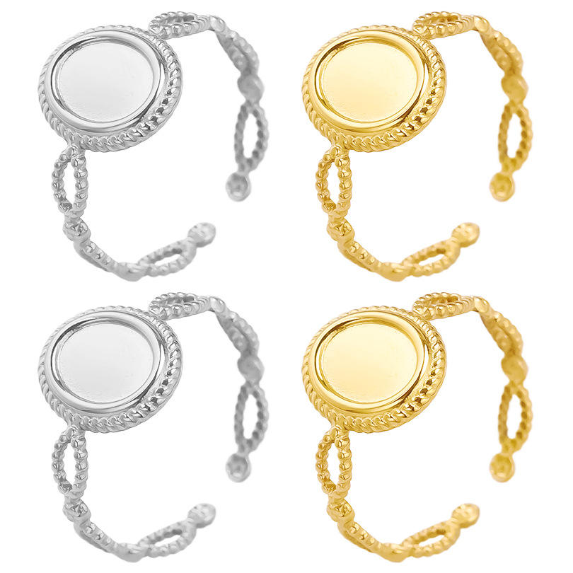 Gold Plated Stainless Steel Base Rings Settings DIY Blank Knuckle Rings ...