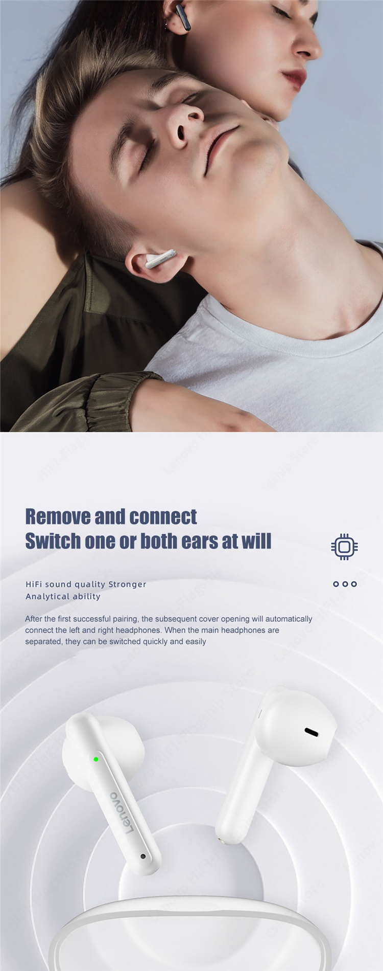 Lenovo Lp1 Pro Thinkplus Tws Headphones Gaming Earbuds Wireless Earphones Lenovo Lp1 Pro - Buy ...