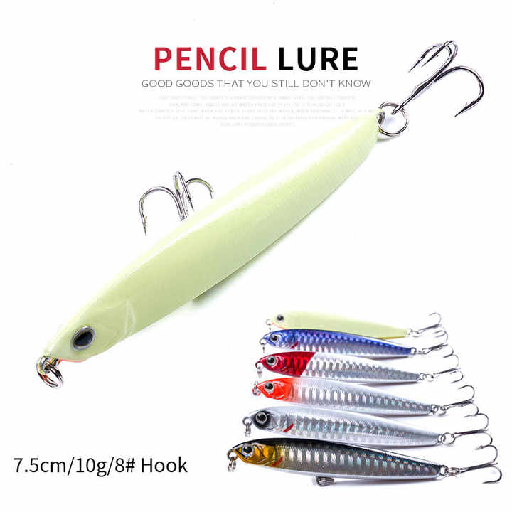 7.5cm 10g Sinking Pencil Hard Lure Stick Bait Hard Pencil Fishing Bait ...