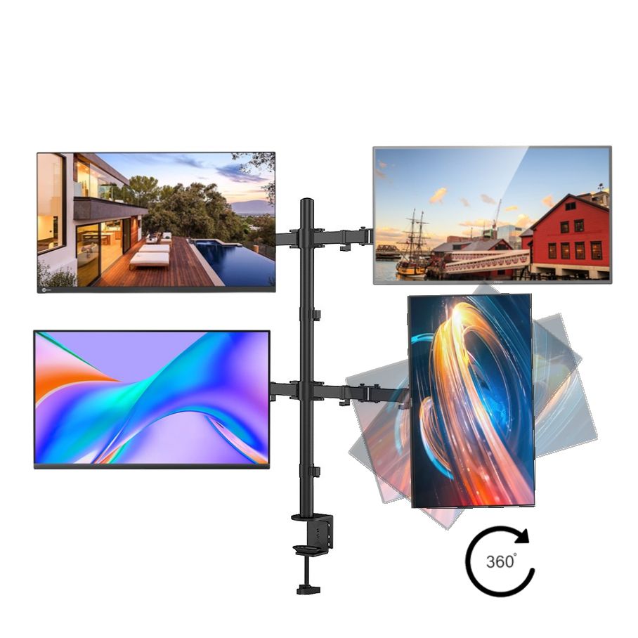 Zeno M624 Quad Monitor Stand Gas Spring Heavy Duty 4 Screen 360° Rotate ...