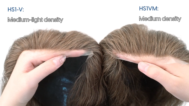 HS1V Super Thin 100% Hand Tied Men's Toupee - Natural Wave