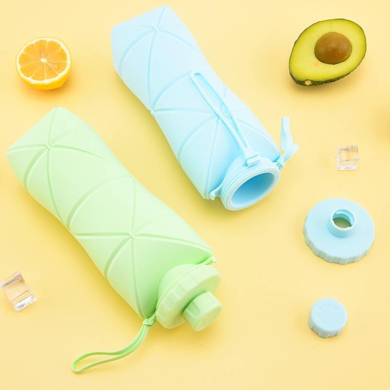 Custom 800ml Silicone Collapsible BPA Free Leak-Proof Water Bottle ...