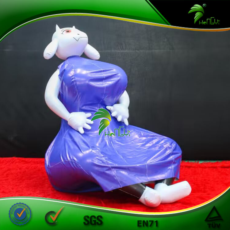 Inflatable Sex Goat Girl PVC Coat - Sitting Position Blow Up Toy for ...