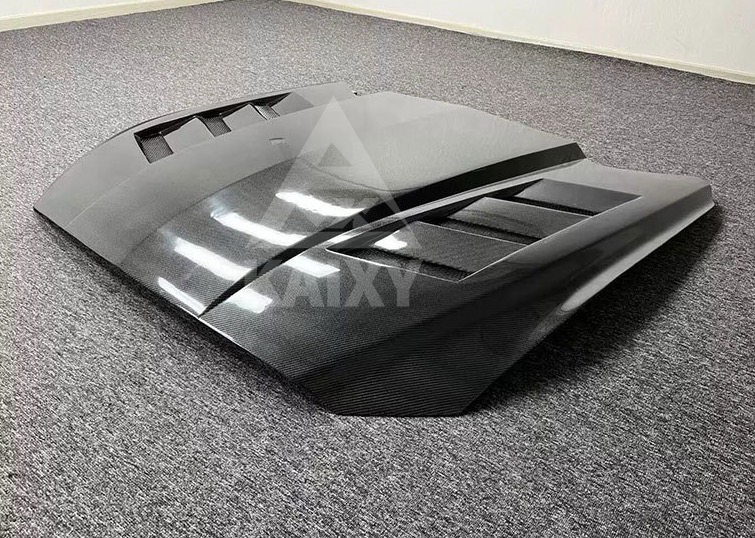 AC Style Carbon Fiber Front Engine Hood for Ford Mustang