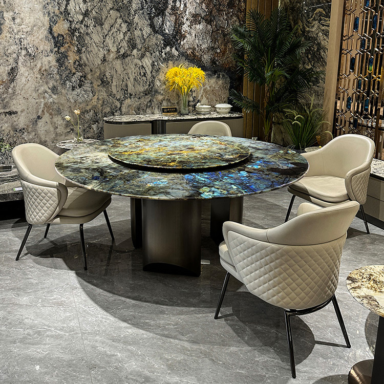 Round marble dining table with lazy susan store