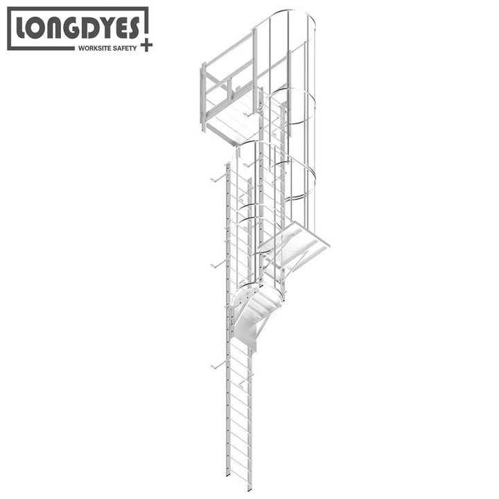 Aluminum Vertical Fixed Access Ladders with Safety Cage