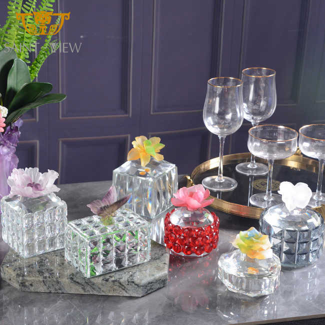 Modern Luxury Handmade Flowers Fancy Crystal Glass Sundries Jewelry ...