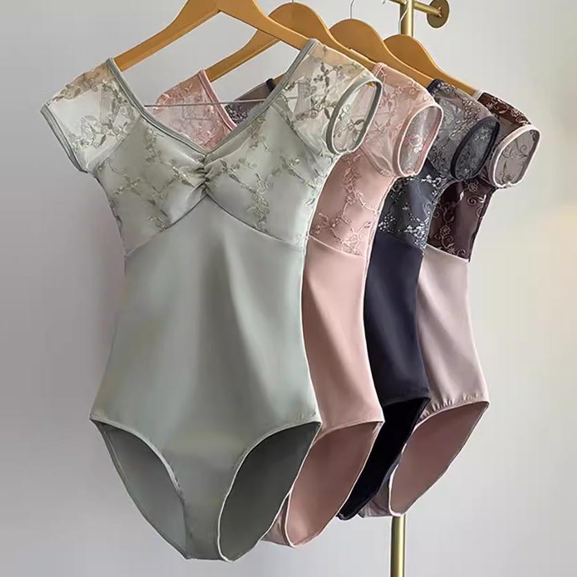 Lambo Ballet Practice Wear Elegant Embroidered Patchwork Gymnastics ...