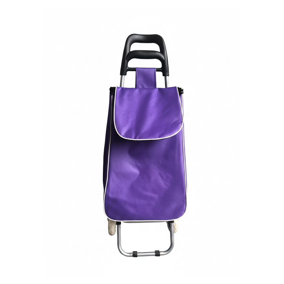 Durable Nylon Fabric Shopping Cart Sturdy Metal Frame Collapsible Cart ...
