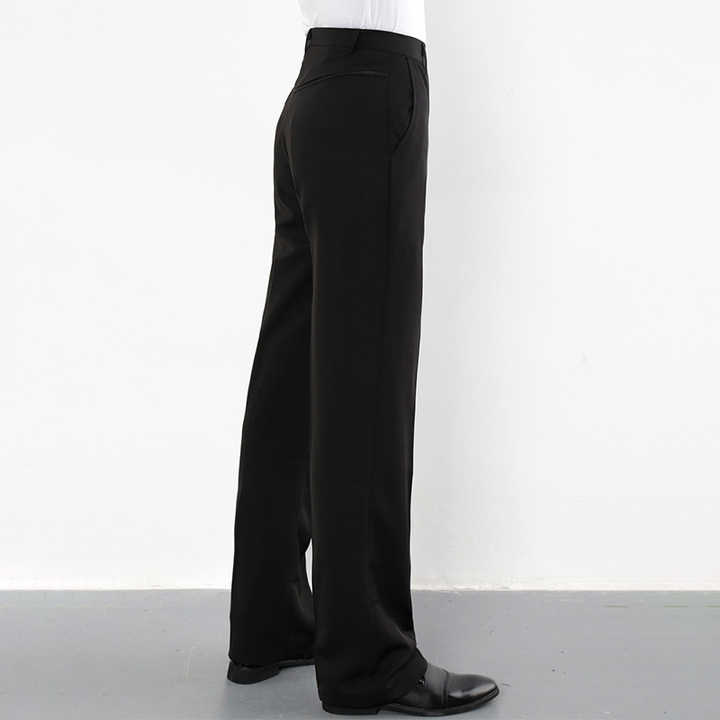 TONGYANG Professional Men Black Latin Dance Pants Boys Adult Satin ...
