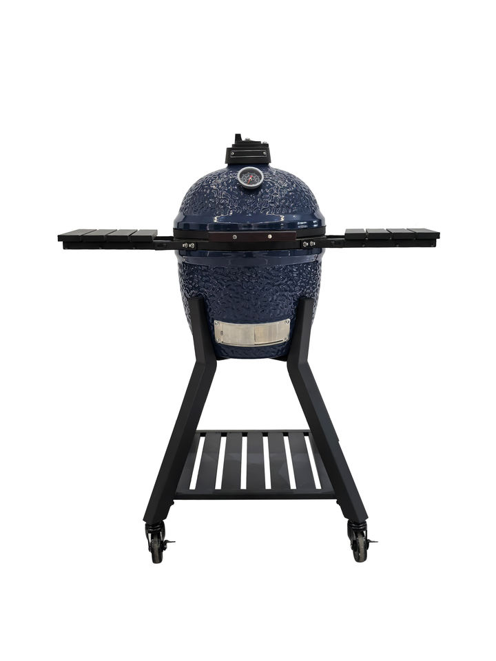 Royal Kamado MK16 Pro Modern Ceramic Egg Shaped Glossy Deep Blue Smoker ...