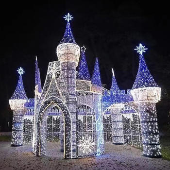 Outdoor 3D large LED waterfall fountain Christmas lights sculptures for ...