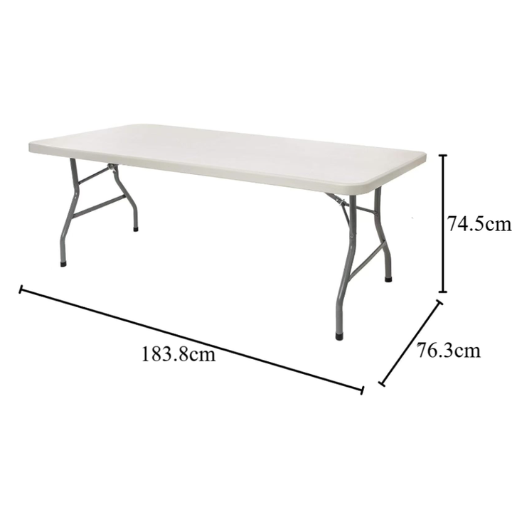High Quality Popular Plastic Portable White 6-ft Rectangle Folding Table for Party Wedding Event ...