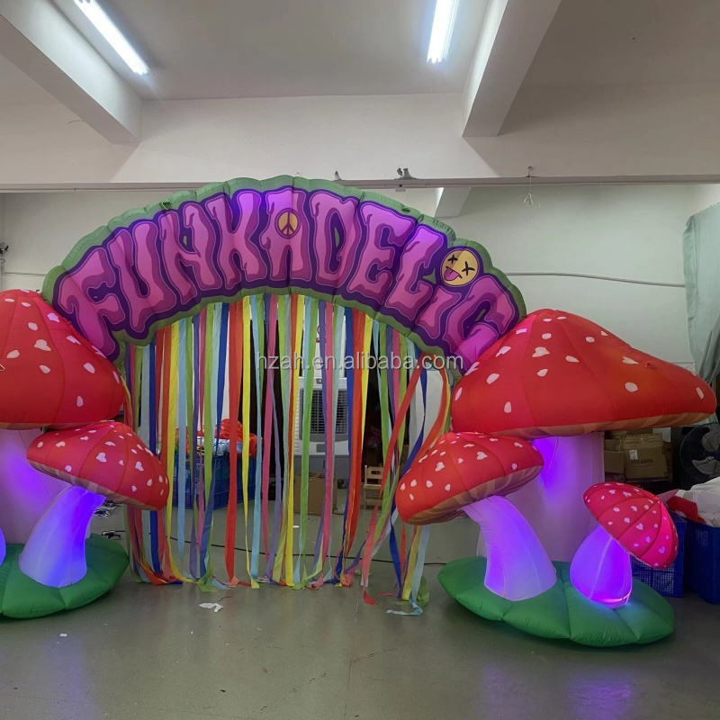 Giant Inflatable Mushroom Arch With Led Lights Colorful Inflatable ...