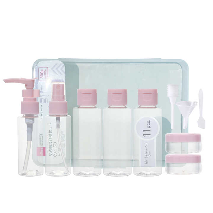 Luxury 11pcs Refill Containers Custom Logo Set with Durable Plastic Box ...