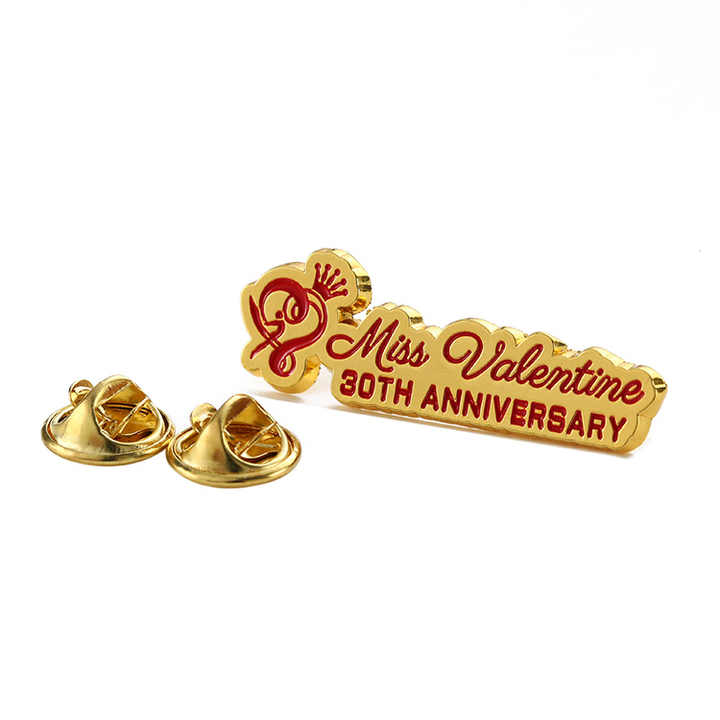 Personalized Customized Metal Pins Custom Logo Gold Plate Letter Logo ...