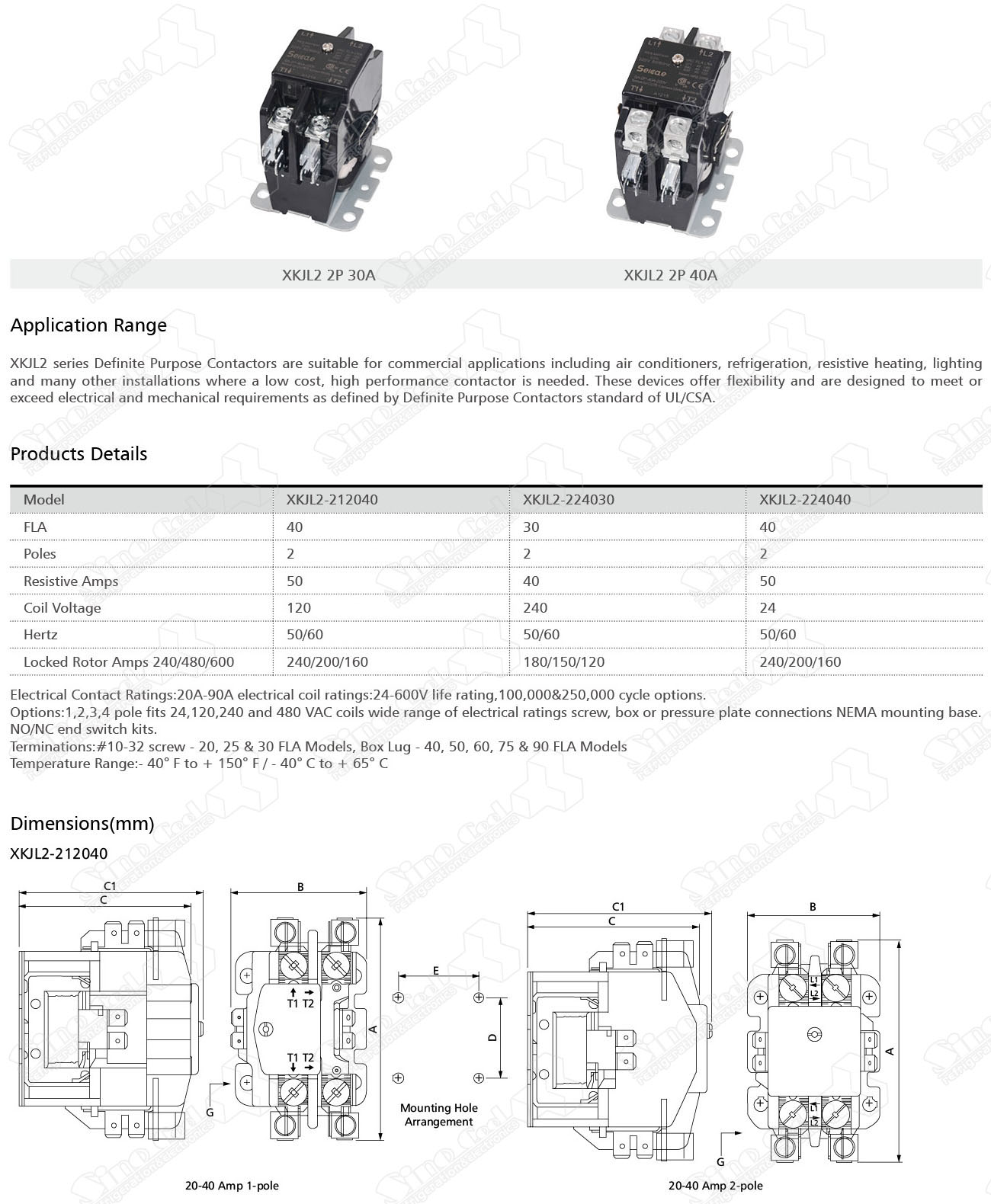 AC Contactor for Air conditioner 1P 2P 3P 4P air conditioning Magnetic ...