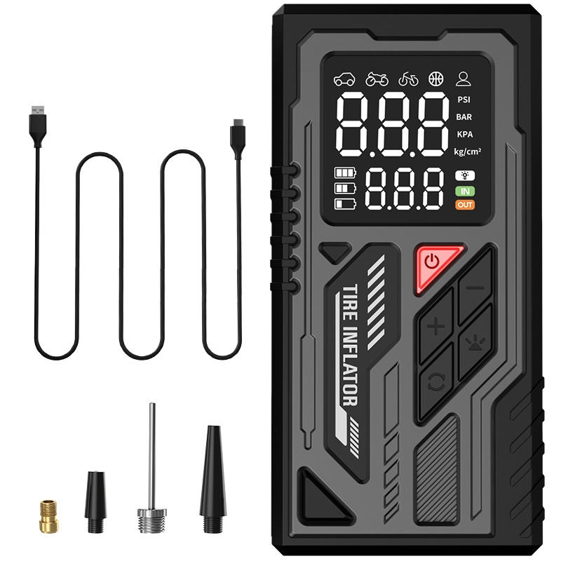 Portable Compact Wireless Electric Tire Inflator LED Light Car Tyre ...