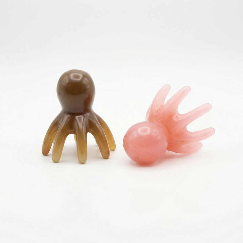 Resin Octopus Head Guasha Facial Massager Pressure Point Massage Tool ...