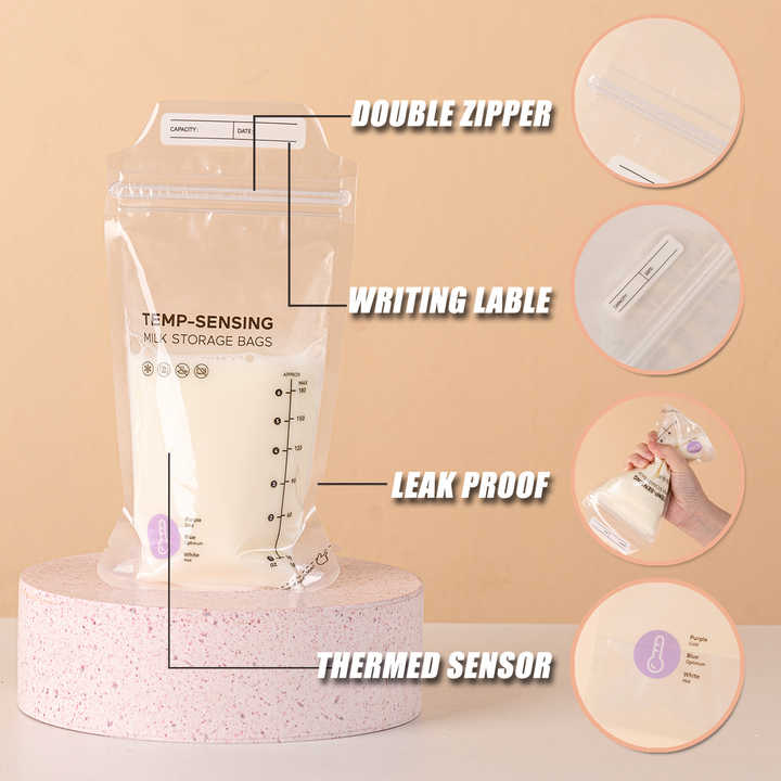 Leakage Proof Patent Ziplock Breast Milk Feeding Storage Bag 8OZ 240ML ...