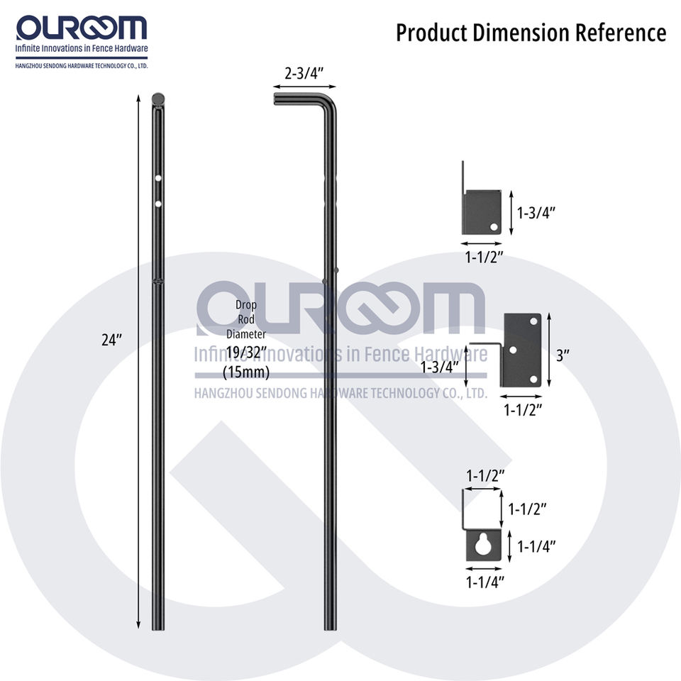 Padlockable Heavy Duty Stainless Steel Drop Rod Bolt Custom Height for ...