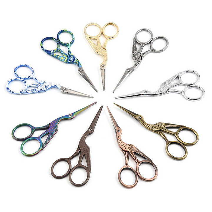 Small Vintage Style Sewing Scissors Crane Bird Scissors Stainless Steel ...