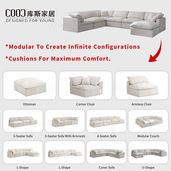 Modular Cloud Couch Sectional Sofa - Modern Luxury Comfort