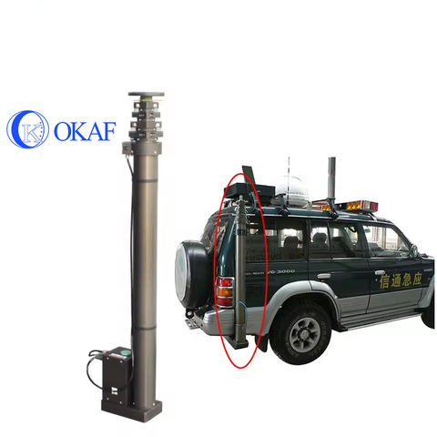 Car Vehicle Fire Truck Mobile Mast Pneumatic Light Tower