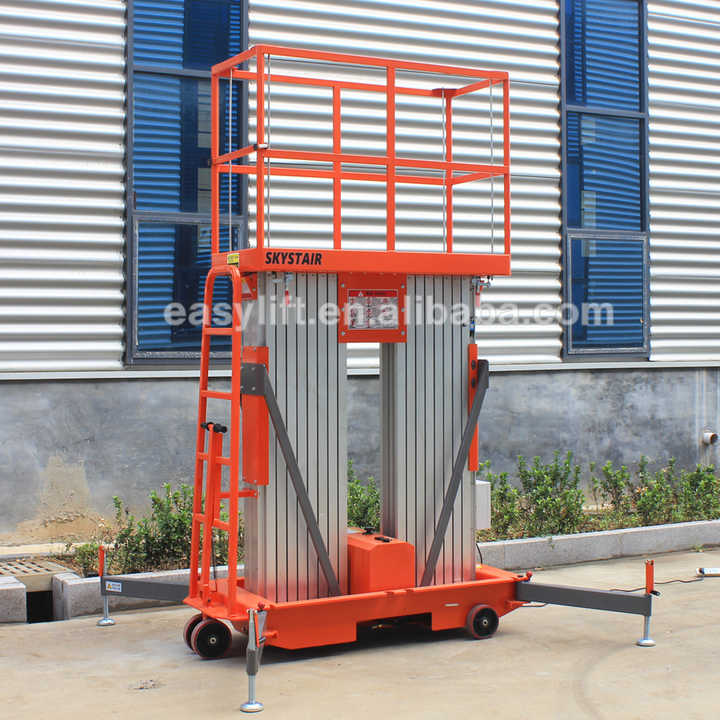 aluminium work platform Double mast aluminum ladder lift platform ...