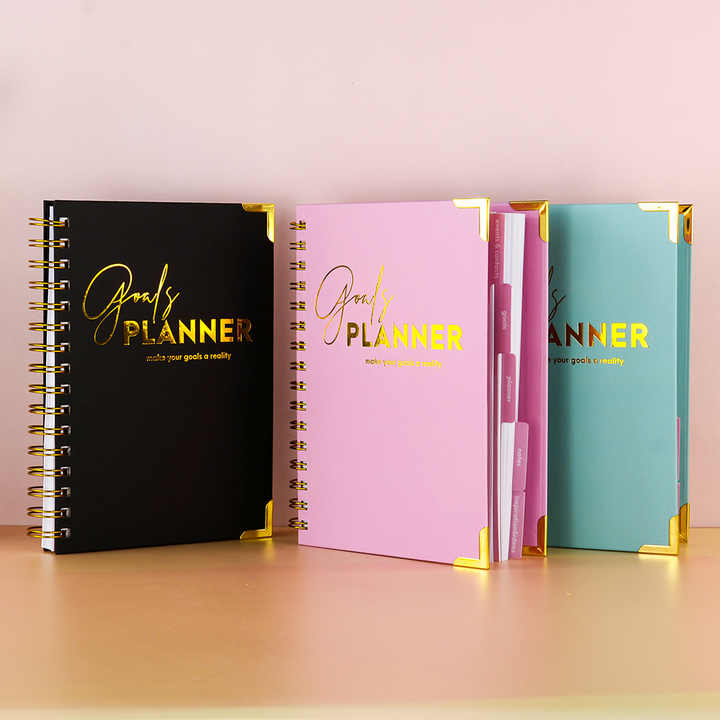 Pink 2025 Planner Spiral Hardcover Undated Weekly Goals Planner Agenda ...