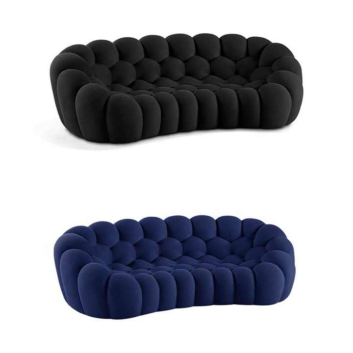 Italian Fabric Modern Corner Sofas Set Luxury 3 Seater