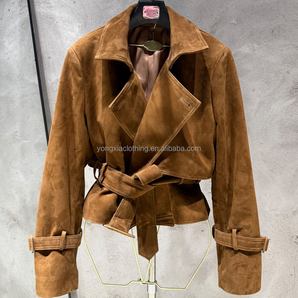 Autumn Natural Jackets for Lady Genuine Sheep Suede Jackets Woman Suede ...