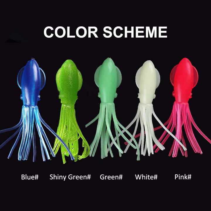 SUPERIORFISHING Cuttlefish Soft Squid PVC Solid Octopus Rubber Trolling Soft Fishing Lure ...