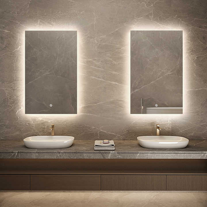 Touch Switch Frameless Backlit Mirror with Long-Lasting LED Light ...