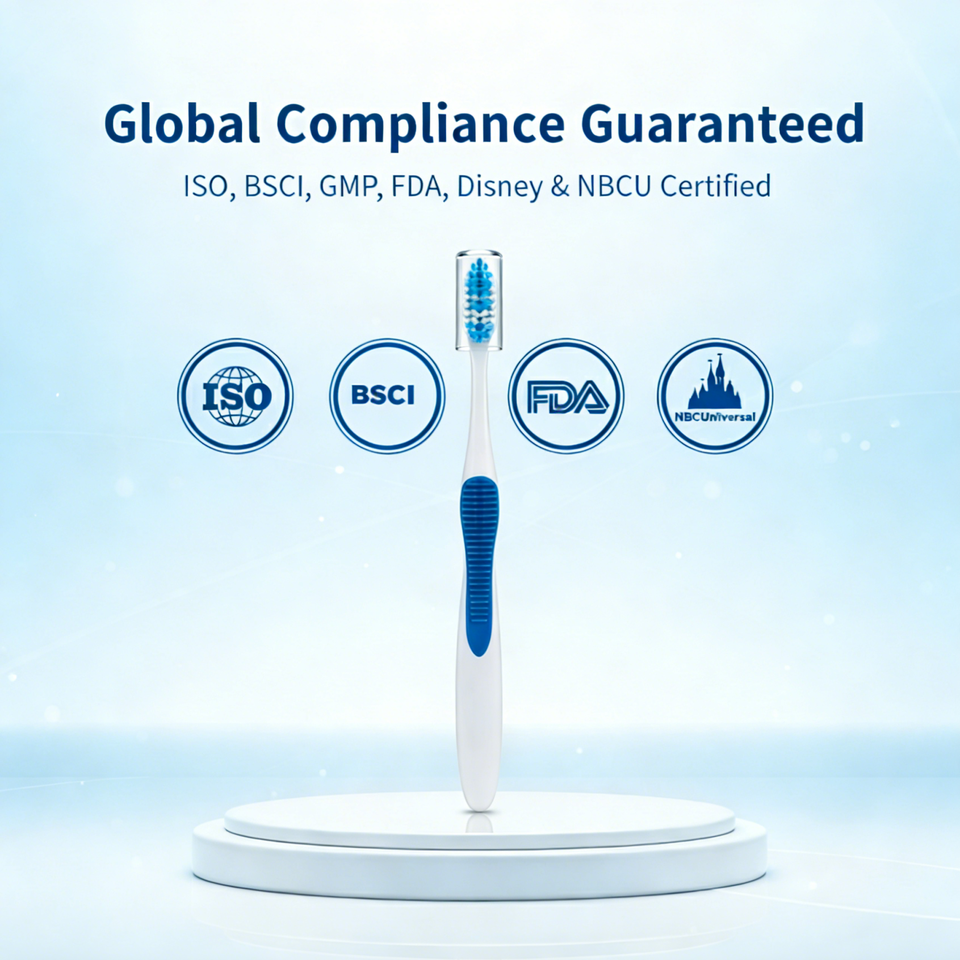OEM Adult Toothbrush with Medium Nylon Bristles & Custom Logo