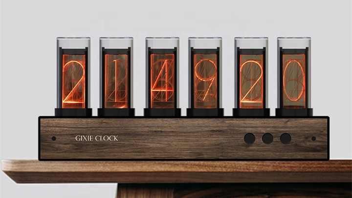 Digital RGB Glow Tube Clock - Retro Gixie Table Clock with 16 Million ...