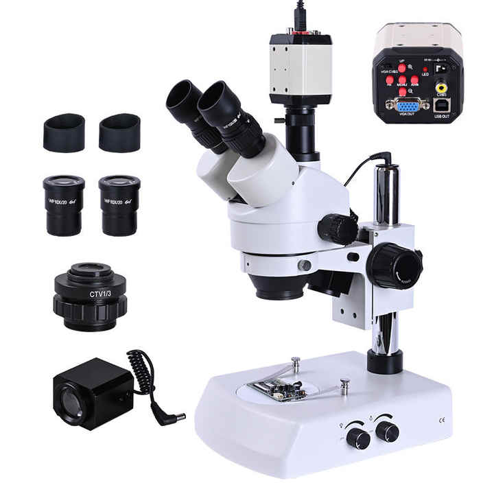 Microscope Medical Digital 2k USB VGA CVBS Camera + 1/3 Adapter + LED ...