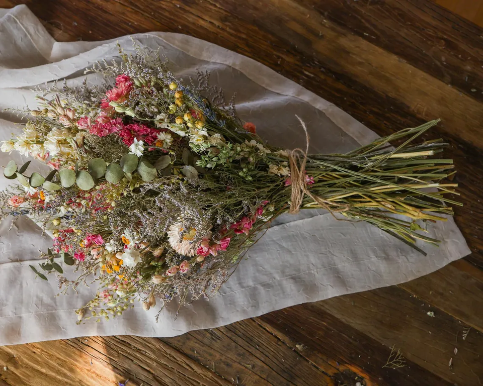 Handmade Preserved Dried Flower Bridal Bouquet for Rustic Boho Wedding ...