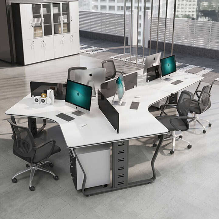 Modern Office Desk - 5 Workstation Call Center Setup