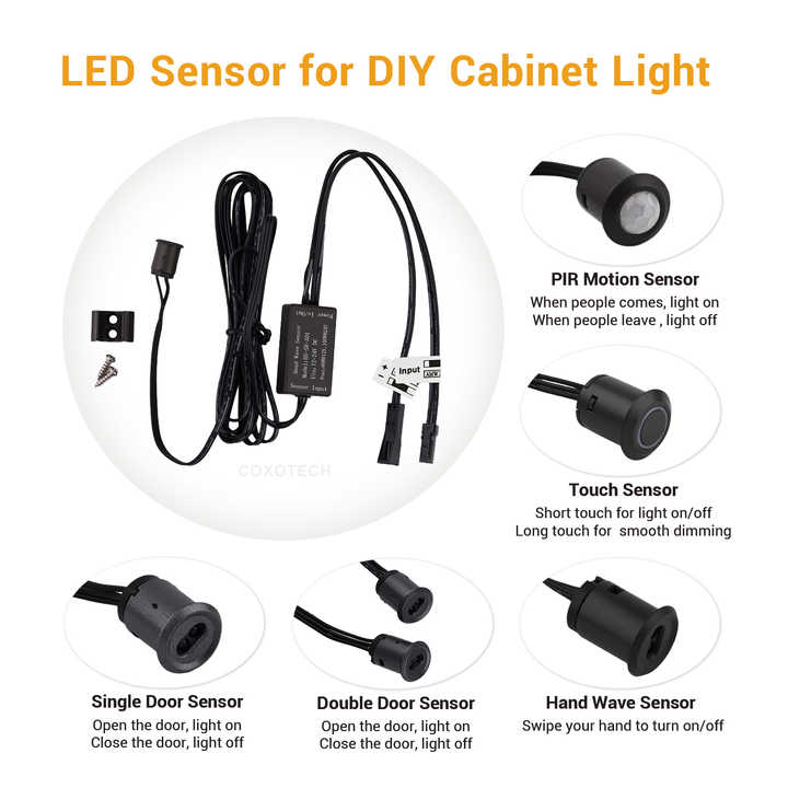COXO LED Strip Light Sensor for DIY Cabinet Light Touch