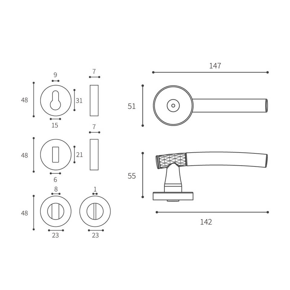 FILTA Patented Factory Interior Door Handle Modern Nickel Zinc Wood ...