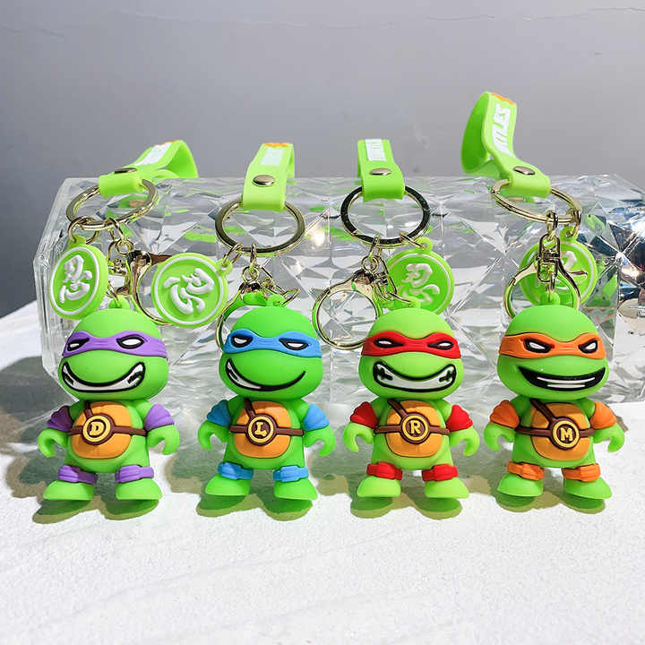 Wholesale Cute and Creative Cartoon Ninja Turtle Silicone Keychains