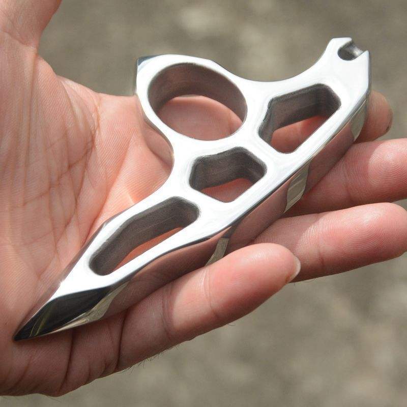 Stainless Steel Thumb Knuckle Duster 170g Self Defense Window Breaker ...