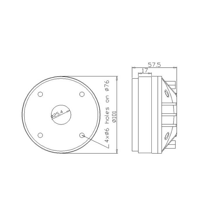 1.7 Inch Horn Compression Speaker Driver Parts for Pro Sound