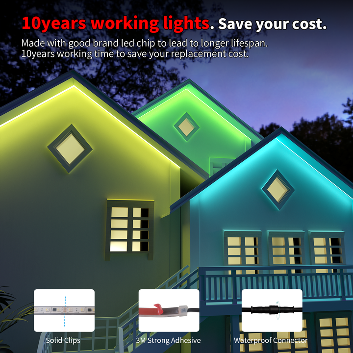 GOULY LED Strip Lights - Waterproof, RGBW, 100000 Hours